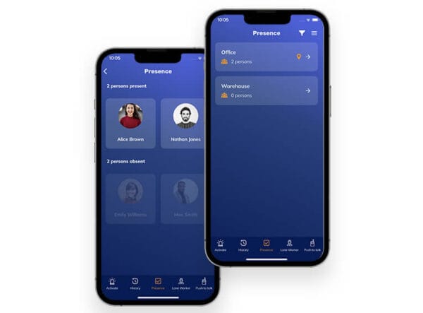Man down system with smartphone app - MultiBel